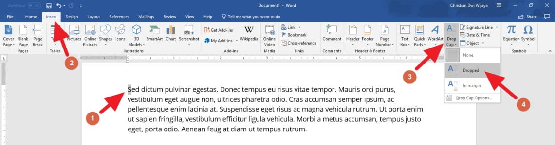 2 Cara Mudah Membuat Drop Cap di PowerPoint