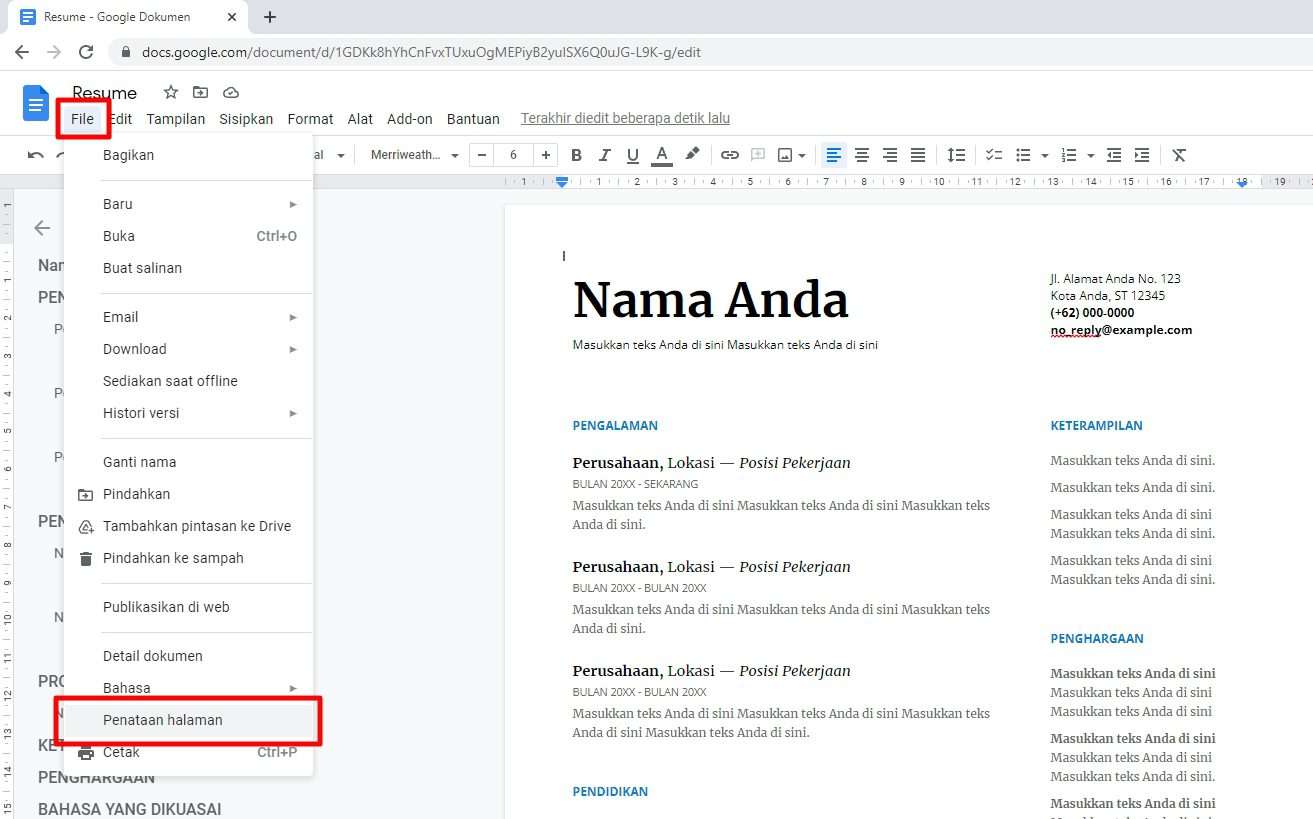 Cara Mengatur Jarak Margin Kertas di Google Docs