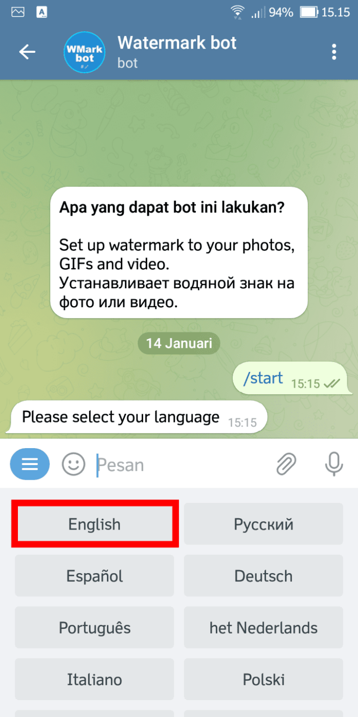 Cara Buat Watermark Logo pada Foto di Aplikasi Telegram