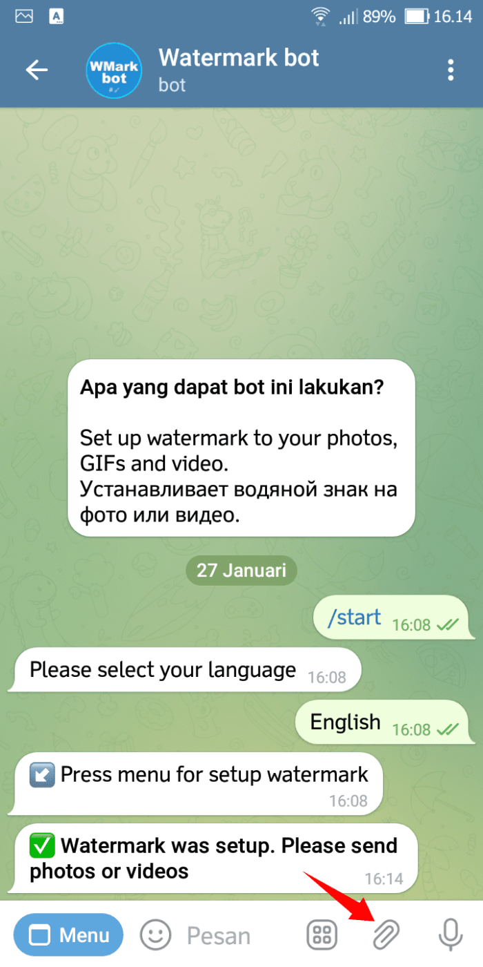 Cara Buat Watermark Logo pada Foto di Aplikasi Telegram