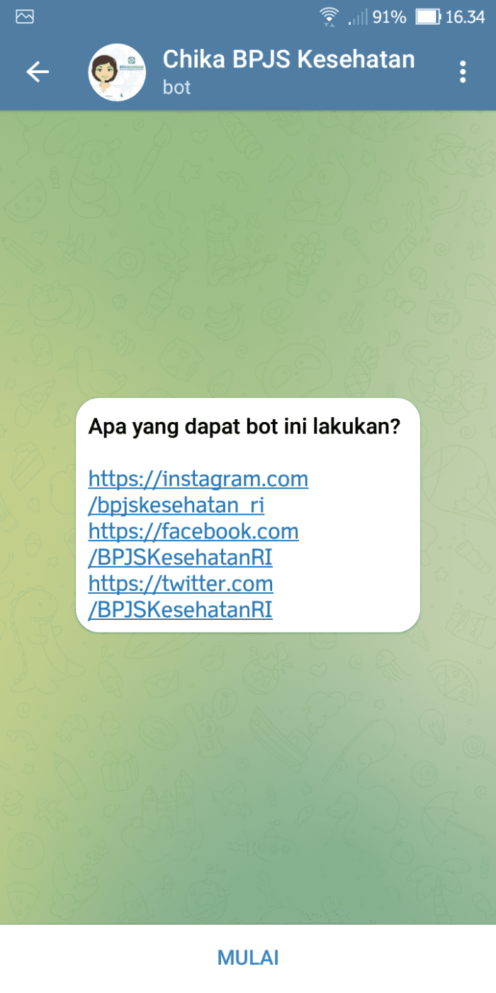 Cara Cek Status BPJS Kesehatan Mandiri di Aplikasi Telegram