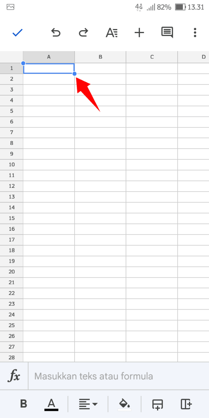 Cara Ganti Font Teks di Aplikasi Google Spreadsheet