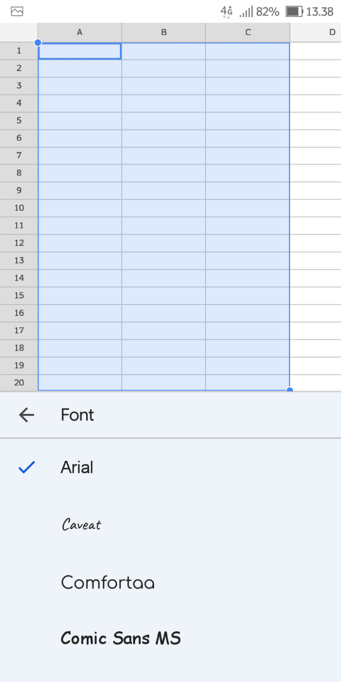 Cara Ganti Font Teks di Aplikasi Google Spreadsheet