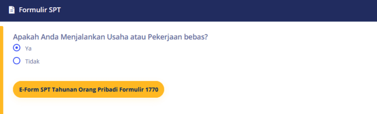 Cara Lapor SPT Tahunan 1770 Pribadi dengan eForm