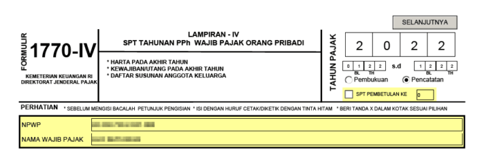 Cara Lapor SPT Tahunan 1770 Pribadi dengan eForm