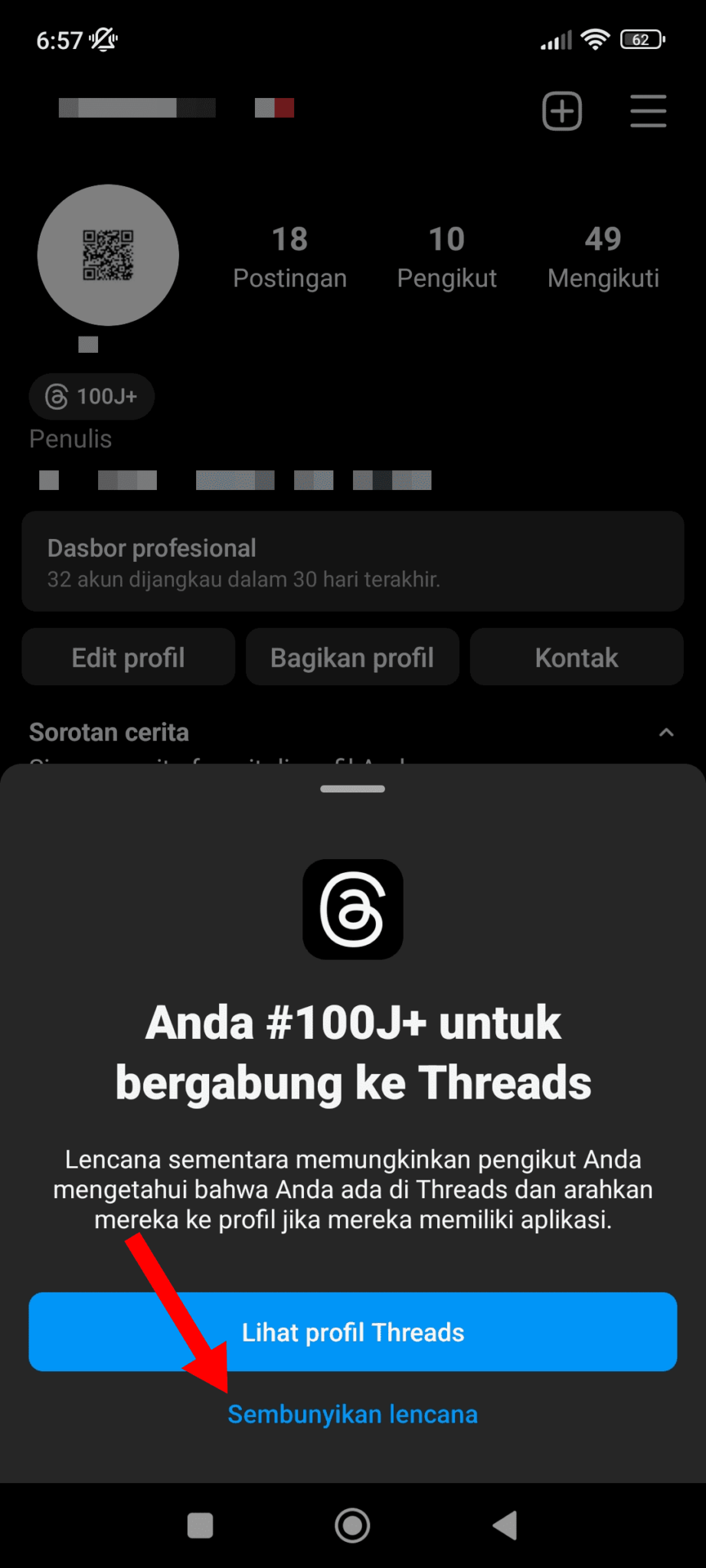 Cara Hapus Badge Threads di Profil Instagram Kamu