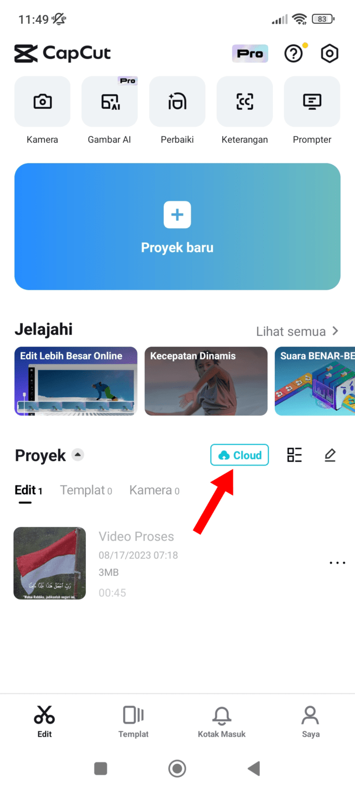 Cara Simpan Editan Video di Cloud CapCut dengan Mudah