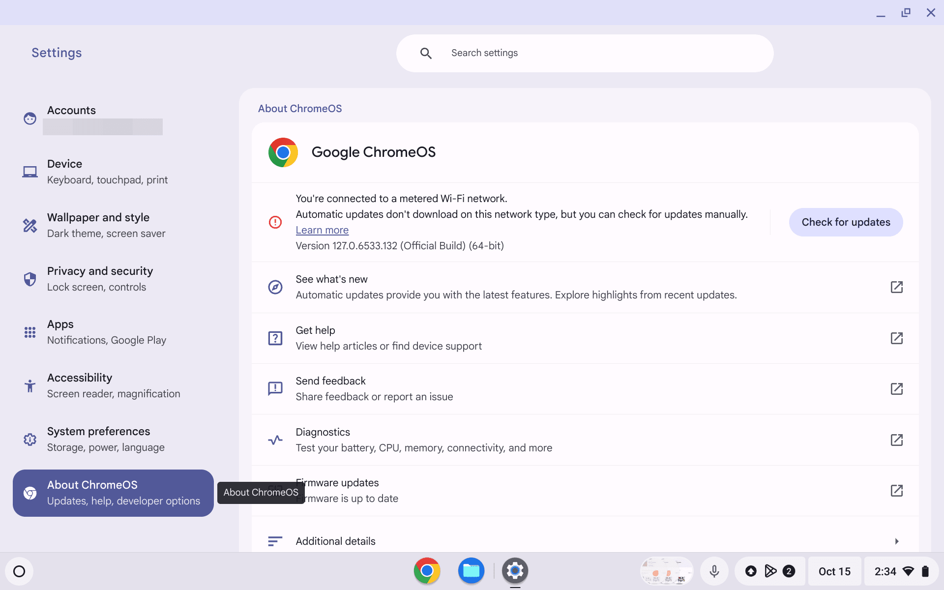 Cara Update Browser Google Chrome di Chromebook