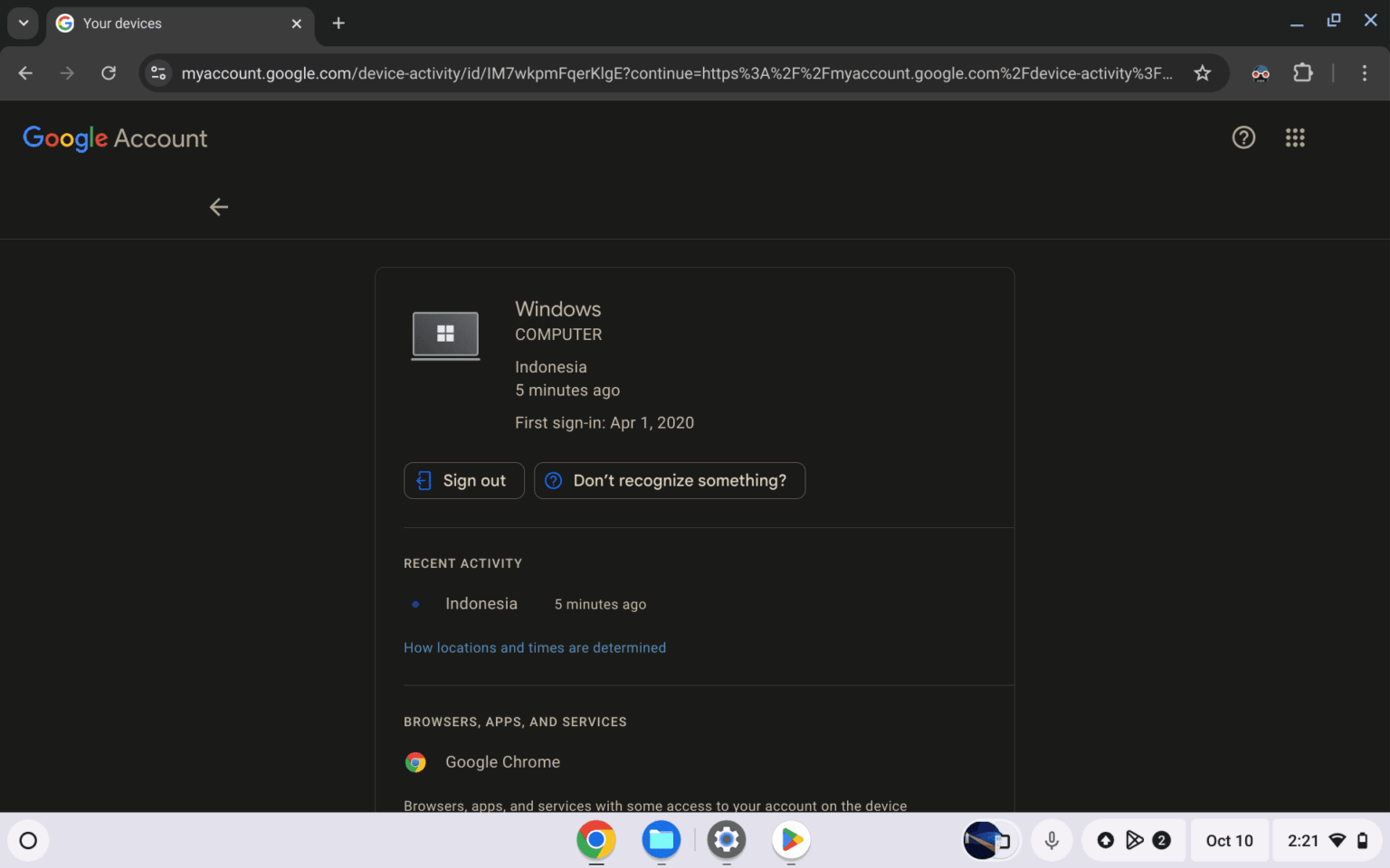 Cara Log Out Gmail di Chromebook